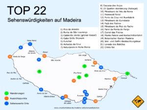 Madeira Karte Sehenswrdigkeiten