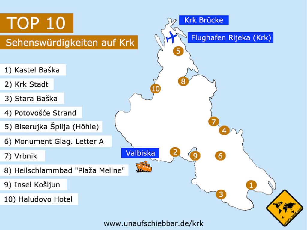 Insel Krk (Kroatien): Top 10 Ausflüge & Sehenswürdigkeiten (mit Karte)